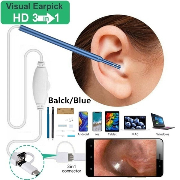 Ear Endoscope 3 in 1 Ear Cleaning Tool HD Visual Ear Spoon ...
