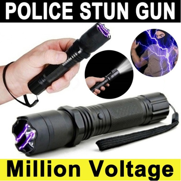 Police Power Stun Flashlight Electric Shock toser gnn Self Defense Tool ...