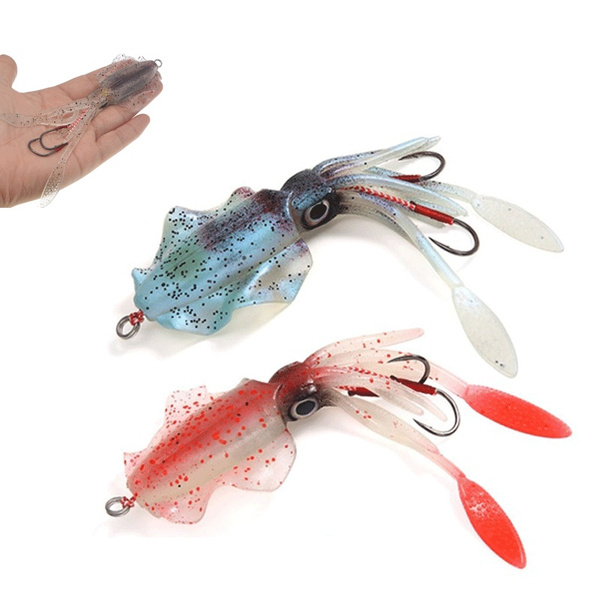 15cm/60g UV Glow Fishing Soft Lure Octopus Sea Fishing Wobbler Bait ...