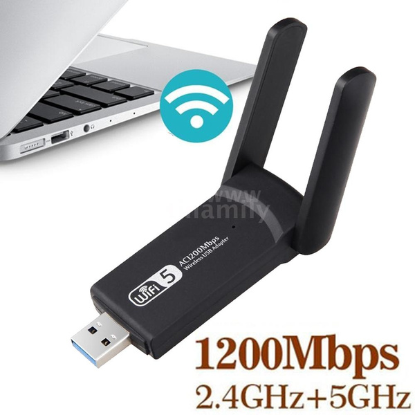 Wireless USB WiFi Adapter 1200Mbps Lan USB Ethernet 2.4G 5G Dual Band ...