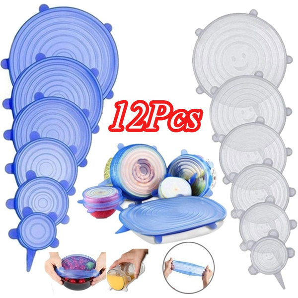 1/6/12Pcs Reusable Silicon Food Cover Food Fresh Keeping Silicon ...