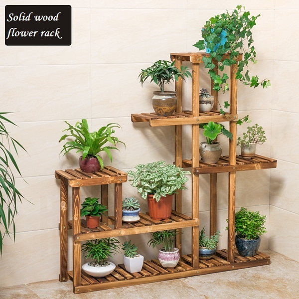 Wooden plant frame, multi-layer rolling plant and flower display frame ...