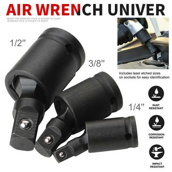Universal 3 Size 360 Degree Swivel Knuckle Joint Air Impact Wobble ...