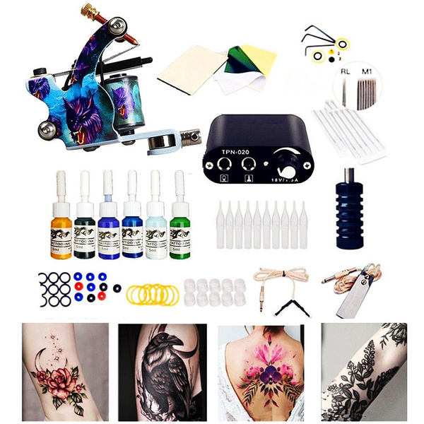 Tattoo Kit Complete Set 1 Tattoo Machine 6 Colors Tatoo Ink Set Upgrade ...