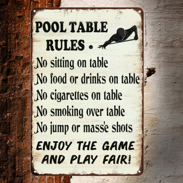 Pool Table Rules Liquor Bar Pool Man Cave Sign Home Decor Wall Art | Wish