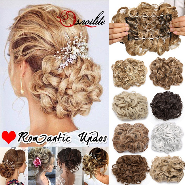 Scrunchie Elegant Beauty Hair Bun Chignon Plastic Comb Wave Curly ...