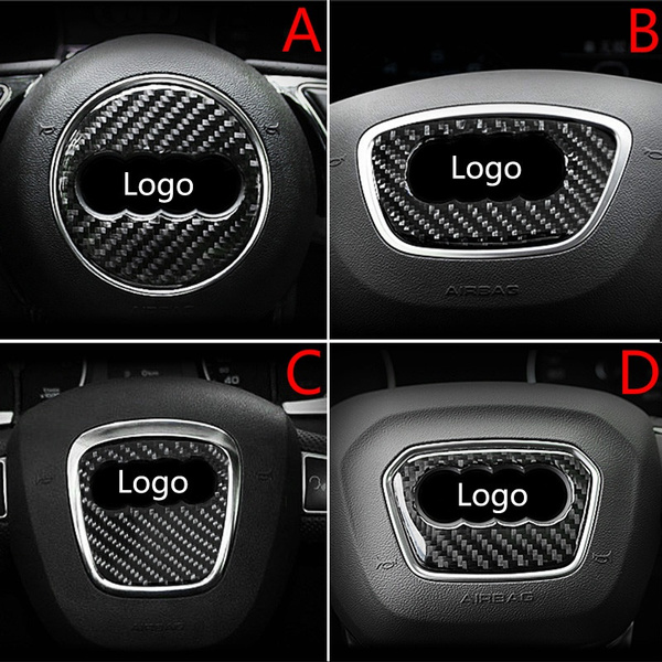 1Pcs Carbon Fiber Car Steering Wheel Decoration Sticker Badge Logo ...