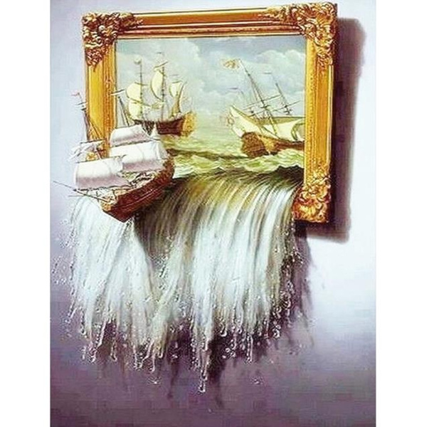 Diamond Painting Waterfall Diamond Embroidery Full Set Landscape ...