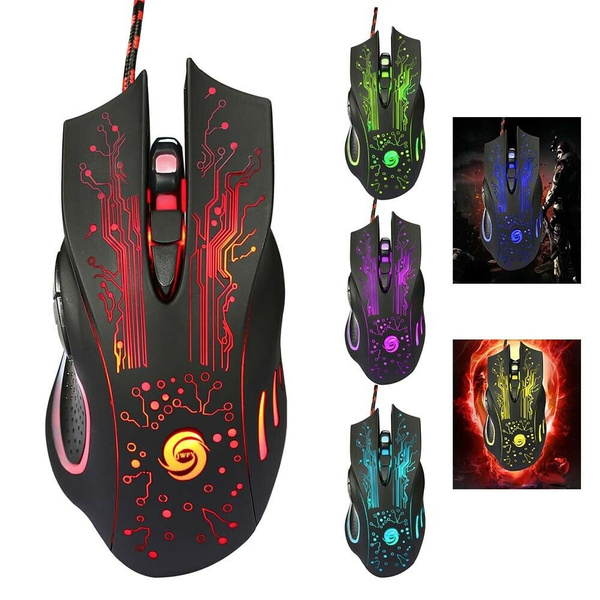 3200 DPI LED Optical USB Wired Gaming Game Mouse Gamer Mice for PC ...