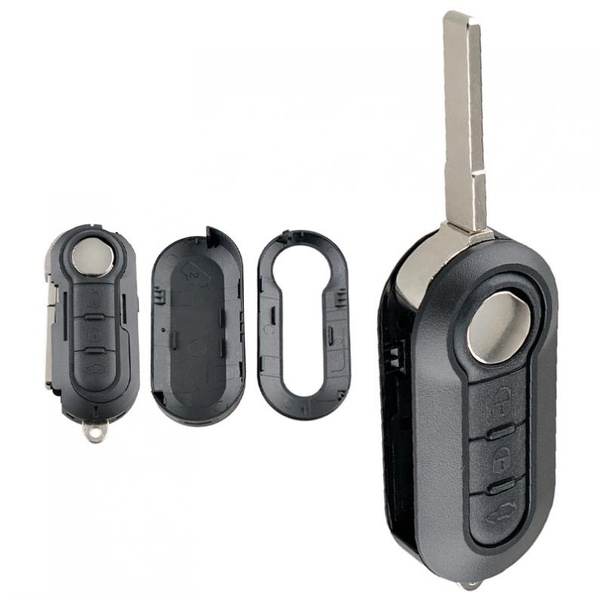 3 Buttons Car Key Remote Control Folding Replacement Fit for Fiat 500 ...