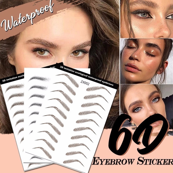 6D Eyebrows Makeup Waterproof Lasting Eyebrow Tattoo Sticker Water ...