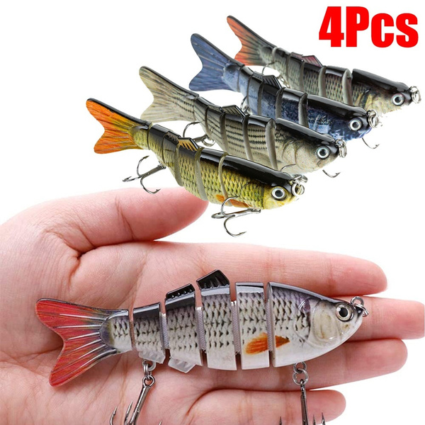 4/3/2Pcs Fishing Lures Bass Lures 3.9 inches Multi Jointed Swimbaits ...