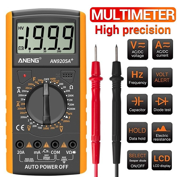 LCD Display Digital Multimeter Electric Meter AC/DC Voltage Meter ...