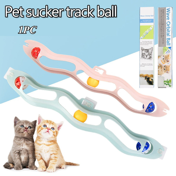 Cat Funny Ball Toy Sucker Windows Cat Toy Play Pipe with Balls Cat Toy ...