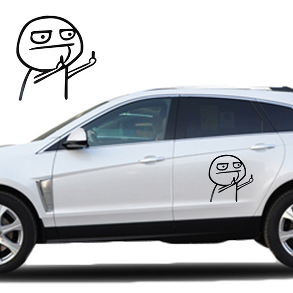 Cartoon Funny Two Middle Finger HF Vinyl Car Sticker Laptop Motorcycle ...