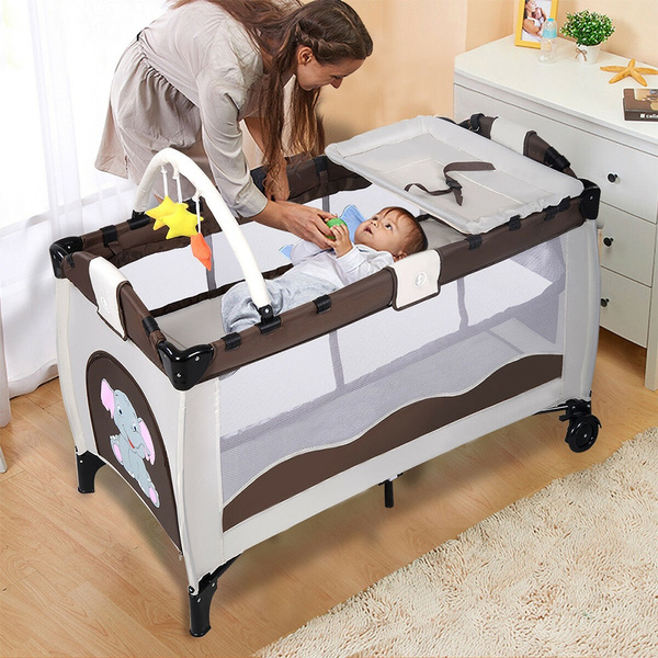 OFF Vacation Essentials Travel Bed Baby Cot Safety Removable Rollaway ...