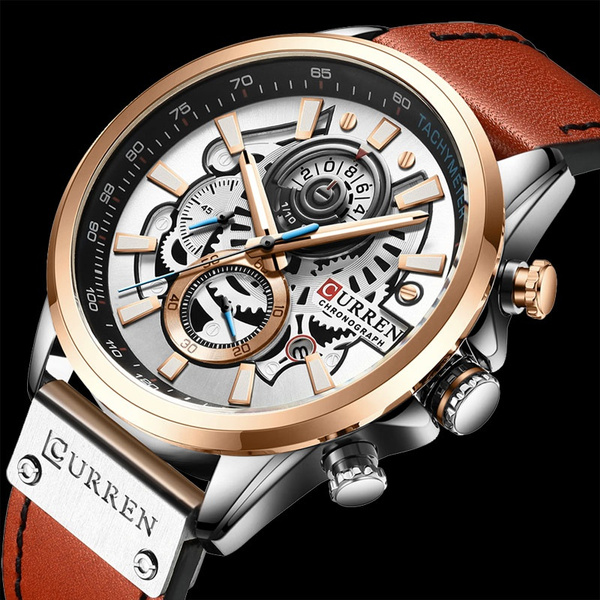 Brand CURREN Men's Sports Multifunction Chronograph Calendar Analog ...