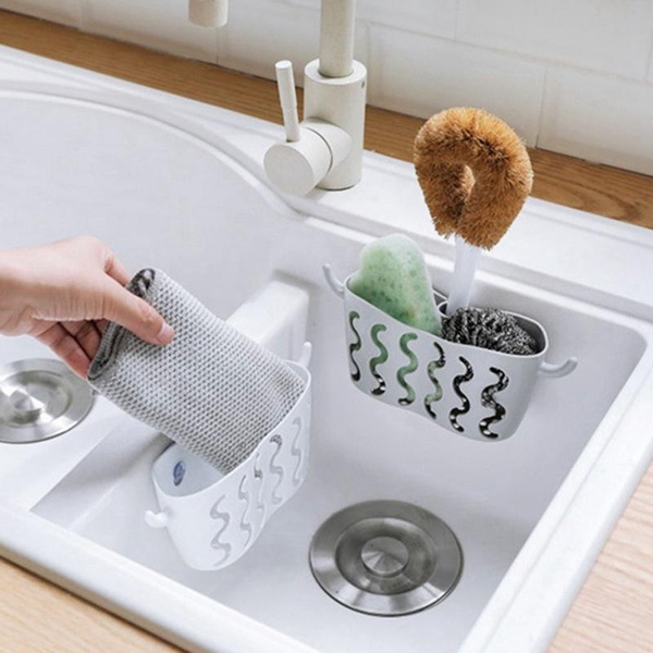 Kitchen Suction Cup Sink Drain Rack Sponge Storage Holder Dishcloths ...