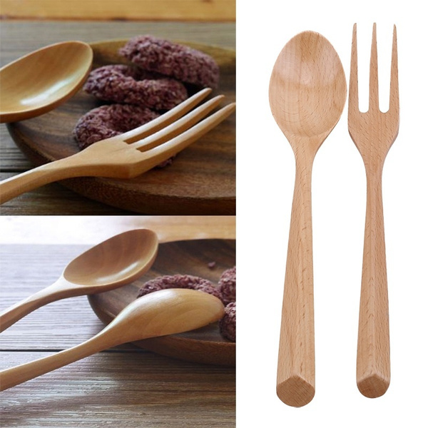 Fashion Wooden Spoon Combination Set Triangle Wooden Spoon Wooden Fork ...