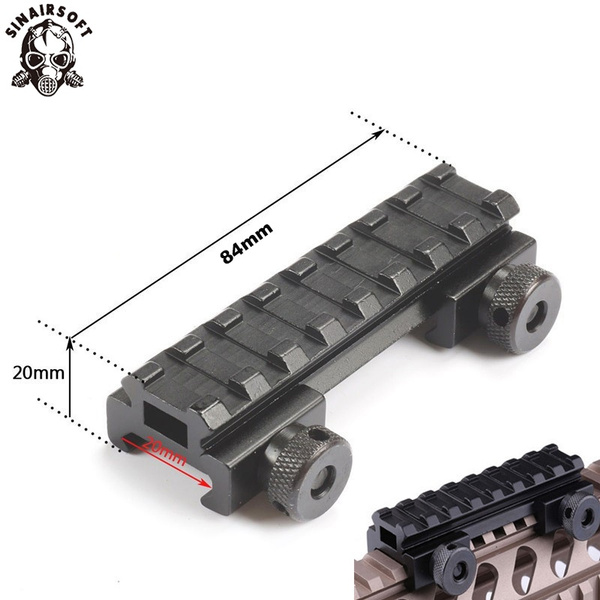 Tactical 8 Slot See-Thru Flat-Top Riser Base AR Dovetail Weaver Scope ...