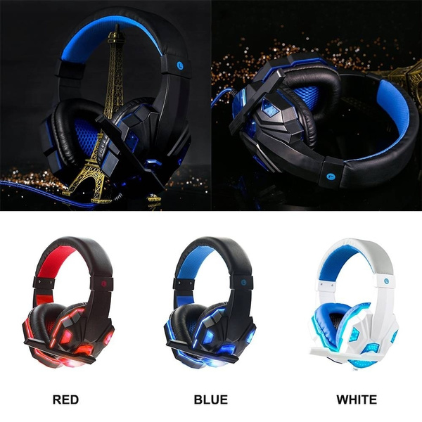 3.5mm Gaming Headset Mic LED Headphones Stereo Surround for PS3 PS4 PC ...
