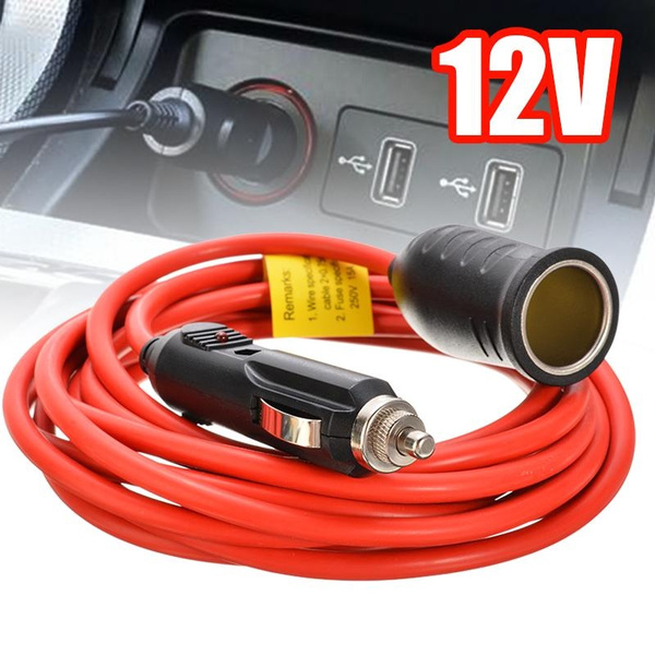 1pc 12V Car Cigarette Lighter Extension Cable Lead Charger Socket ...