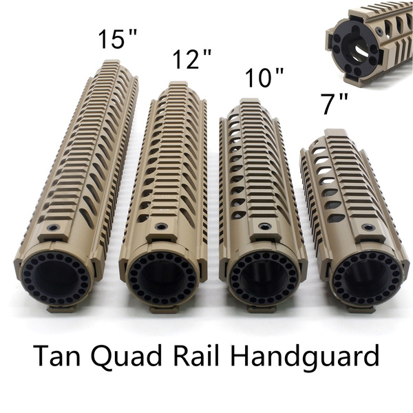 Tactical 7" 10" 12"15" Free Float Quad Rail Handguad M4 AR15 M16 Rail ...