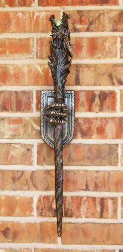 Ebros Medieval Renaissance Dungeon Dragon Head Scepter Orb Torch 23.5 ...