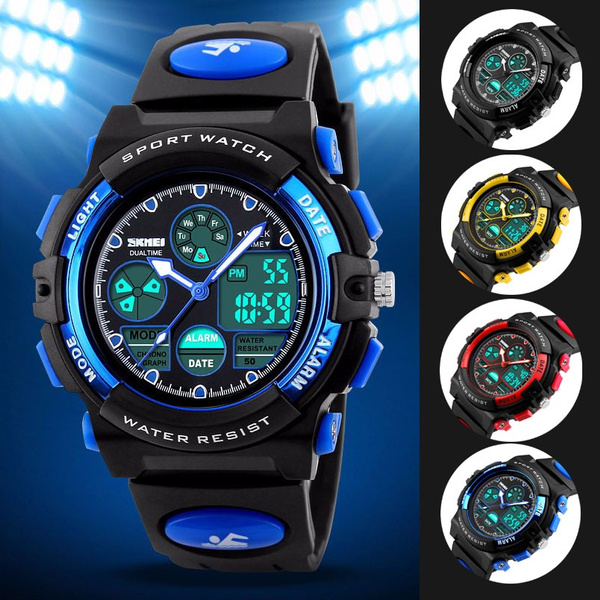 Kids Sports Cartoon Electrical Watch For Girls Boys 50M Waterproof ...