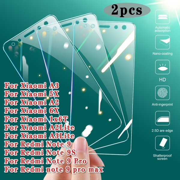 2pcs Full Cover Glass On The For Xiaomi Redmi Note 7 8 9 5 Pro Max