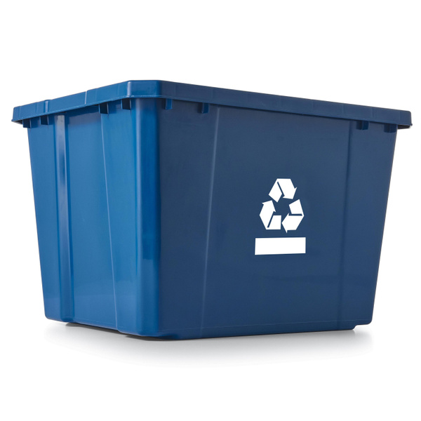 Gracious Living Medium Curbside Blue Box Plastic 17 Gallon Home ...