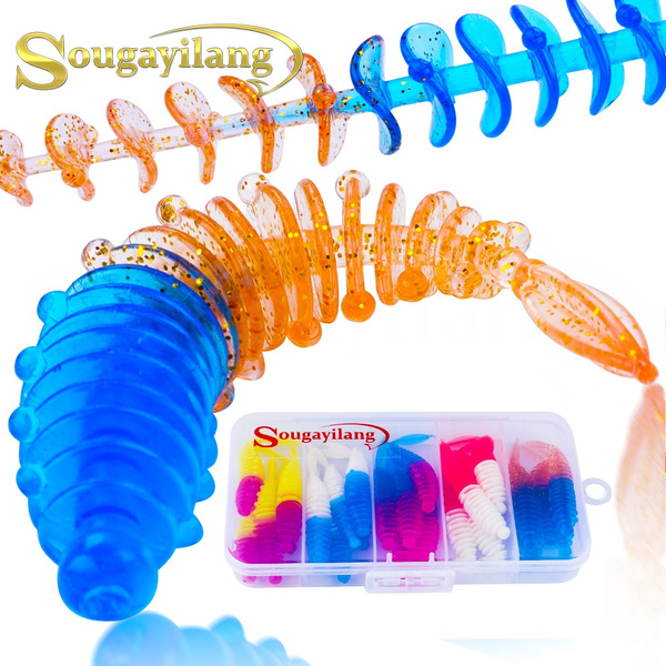 Soft Fishing Lures Mix Color 25Pcs/Box 5.5cm 1.26g Silicone Soft Worm ...