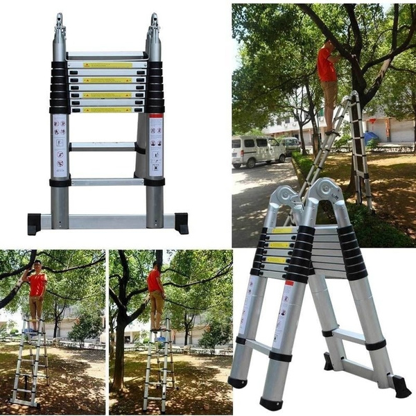 5M Aluminum Ladder Telescopic Ladder Multipurpose Folding Ladder Fixed ...