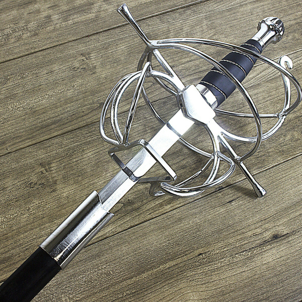 44" Renaissance Rapier Fencing Sword W/ Swept Hilt Guard Medieval Larp ...