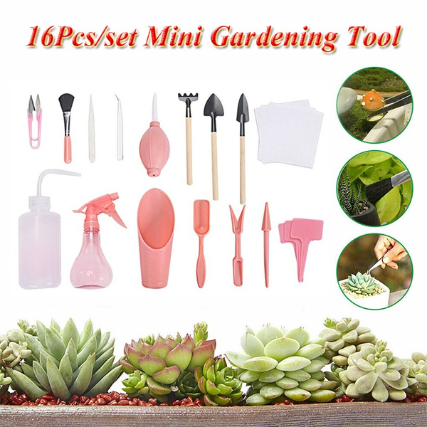 16pcs Set Mini Garden Transplanting Hand Tool Shovel Scissor Succulent
