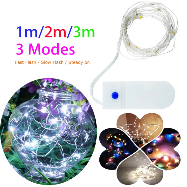 Ranpo 3 Modes 1M 2M 3M Micro Wire LED Fairy String Lights Battery Power ...
