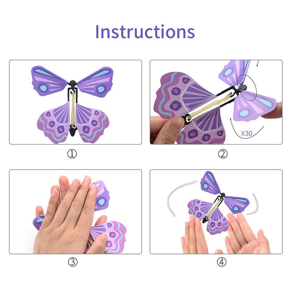 10/20/100pcs Fluttering Flying Butterfly Wind up Butterfly Flutter Card ...