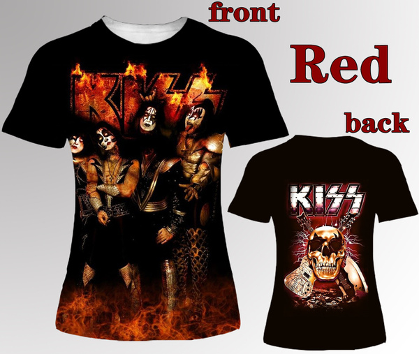 Summer Men Women 3D Print KISS Band Short Sleeve Round Neck T Shirt | Wish