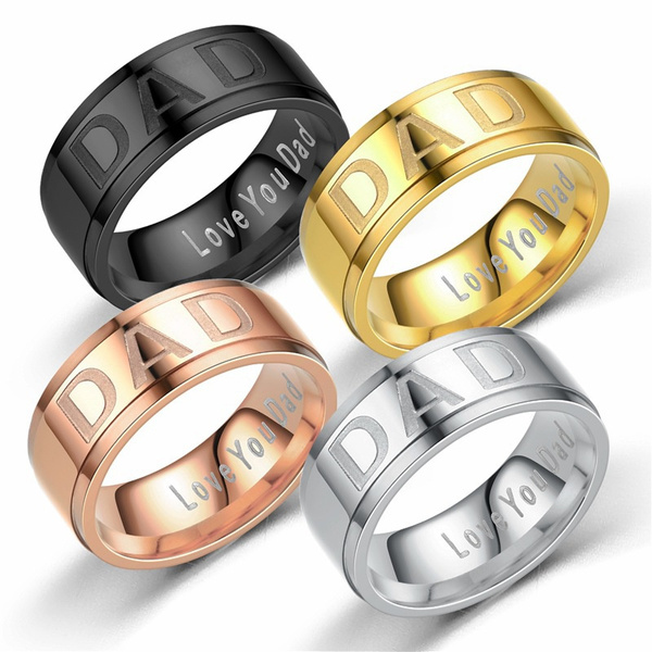 Family Style Stainless Steel DAD Ring Jewelry Gift for Father's Day and DAD's Birthday | Wish