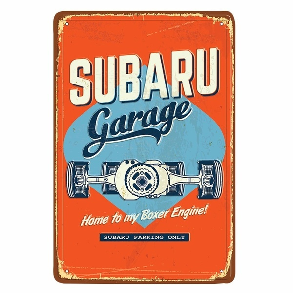Subaru Vintage Garage Sign Impreza Legacy Wrx Sti Outback Forester ...