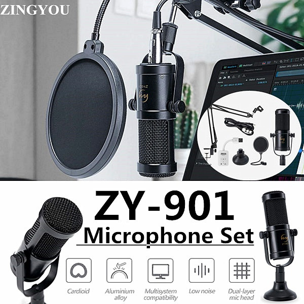 ZINGYOU Microphone Computer Professional Microphone Kit Wired Speech ...