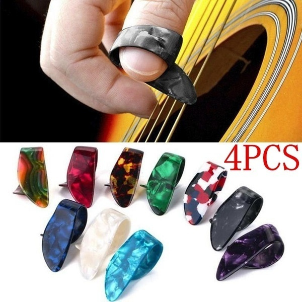 4pcs Guitar Picks Instrument Accessories Plastic Guitar Thumb Cover ...