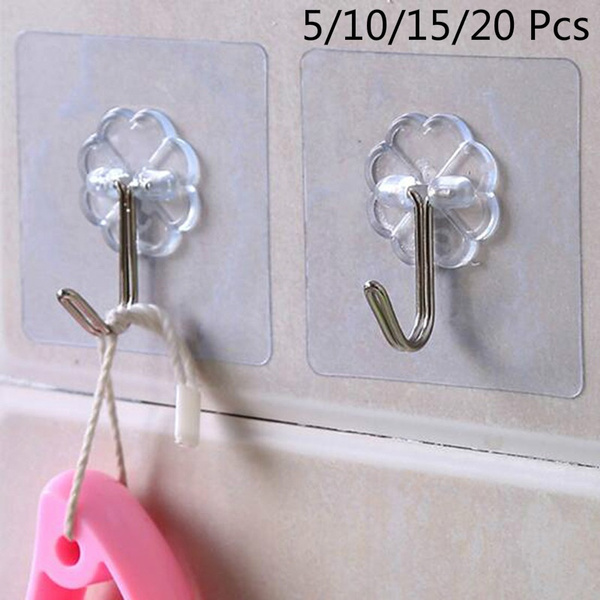 5/10/15/20x Useful Strong Clear Suction Cup Sucker Wall Hooks Hanger ...