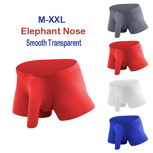Sex Toys Men's Boxer Briefs with Elephant Nose, Silk Translucent Thong ...
