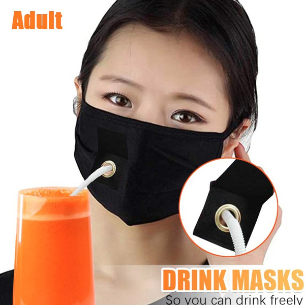 New Washable Protective Drinking Mask Adult & Child Reusable Easy to ...