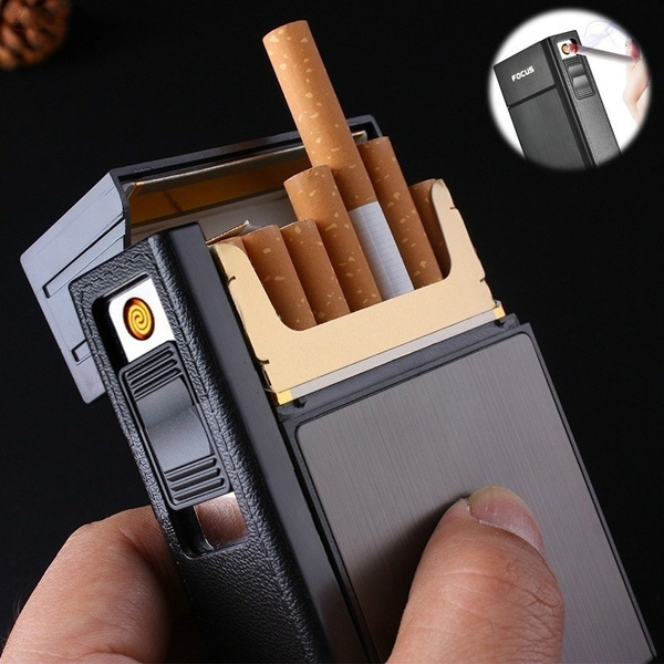 Fashion Cigarette Case Box Lighter with Flameless Removable Electronic ...