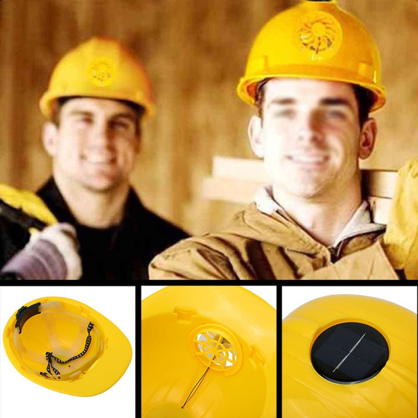 Cool Construction Hard Hat Adjustbale Safety Helmet with Solar Powered ...