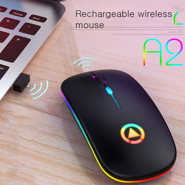 Ergonomic Wireless Mouse Rechargeable Silent LED Backlit Portable Cute ...