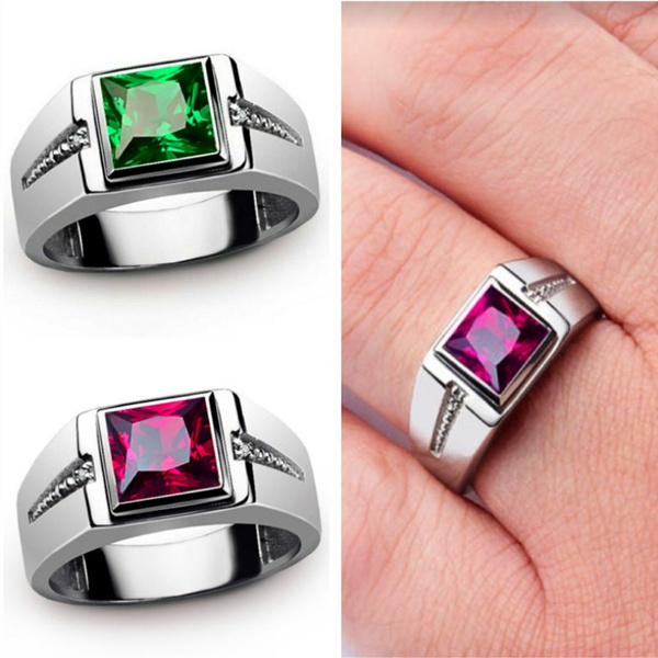 Silver Ruby Rings For Men