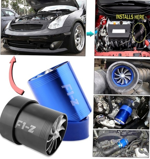 TURBO F1-Z Air Intake Gas Fuel Saver SINGLE Propeller Fan Universal Fit ...